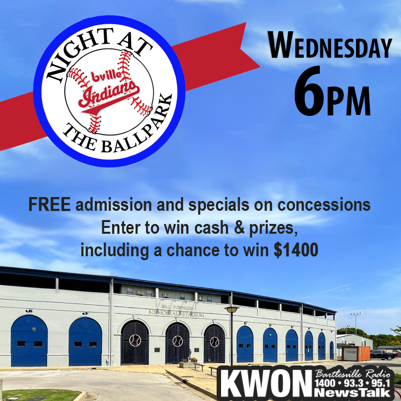 Bartlesville Radio » News » KWON Night at the Ballpark is Wednesday
