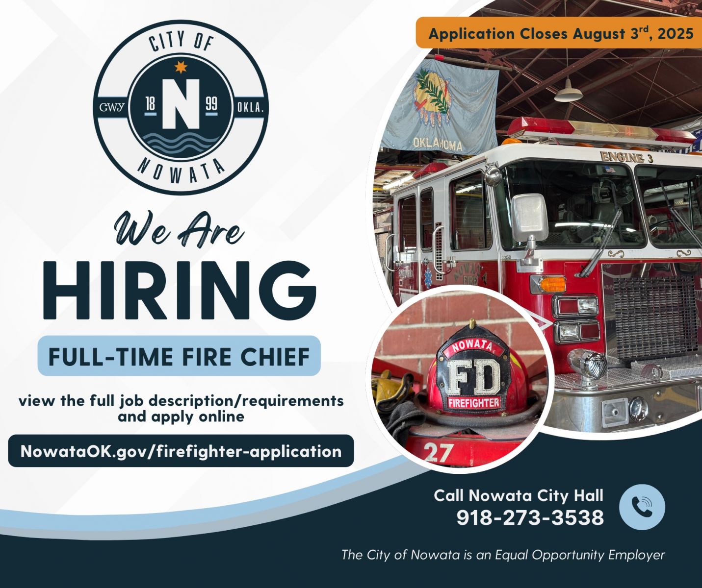 Bartlesville Radio » News » City of Nowata Seeking Fire Chief Applications